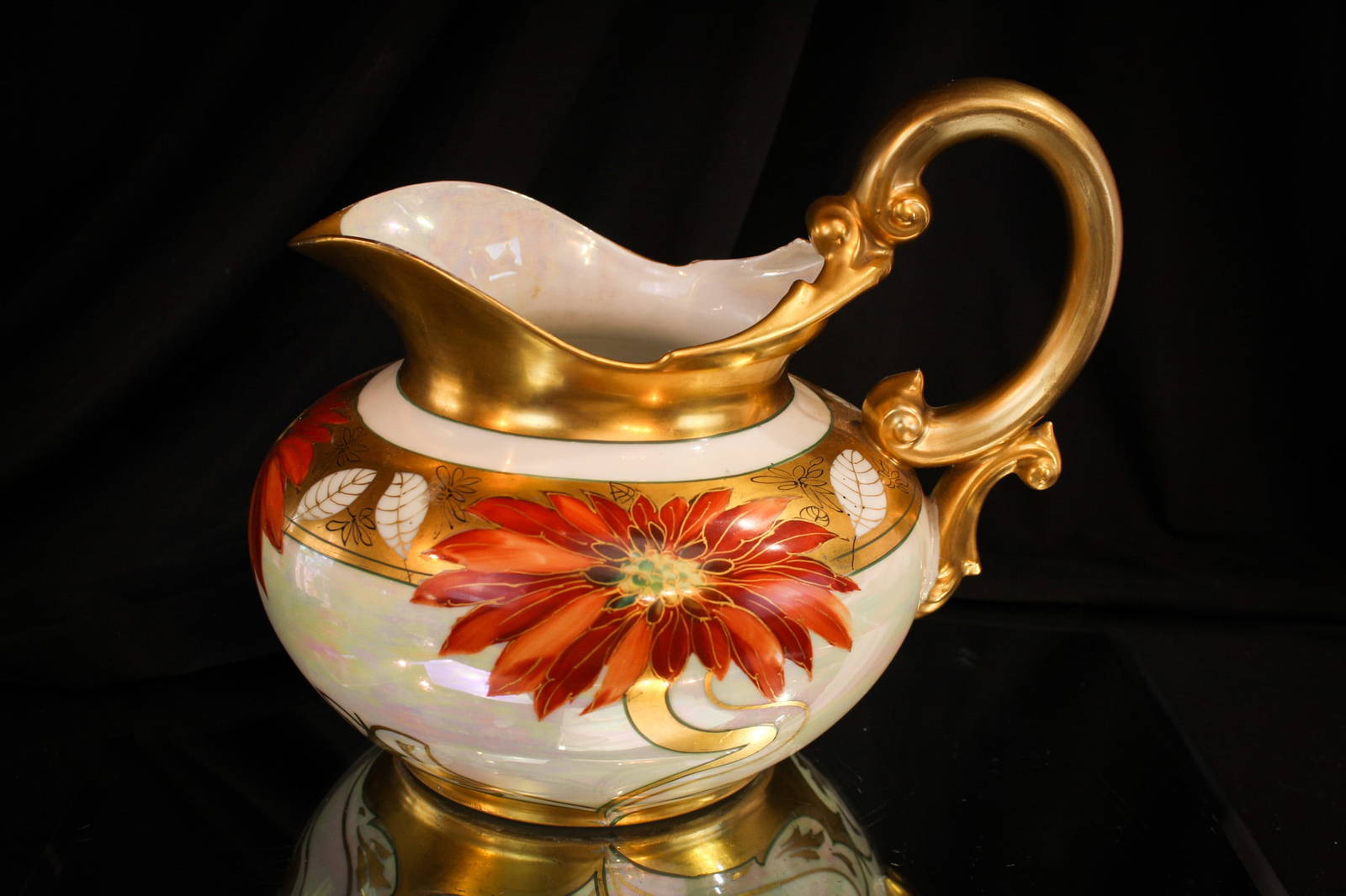 T&v Limoges Pickard Porcelain Poinsettia Water Pitcher Auction