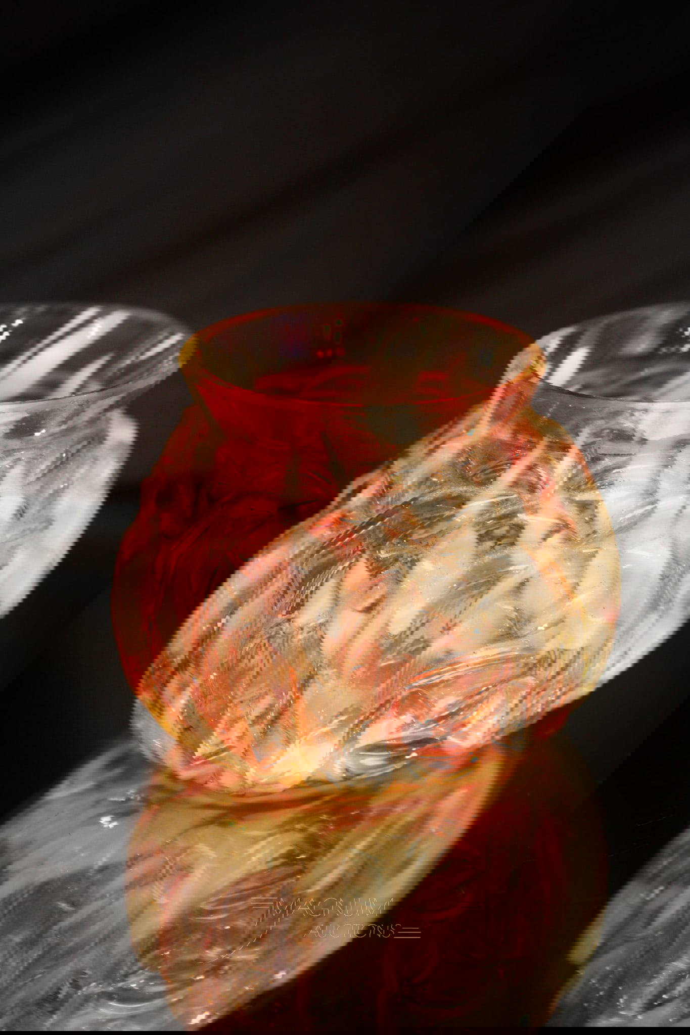 Northwood Leaf Mold Vaseline Cranberry Spatter Toothpick Holder Auction