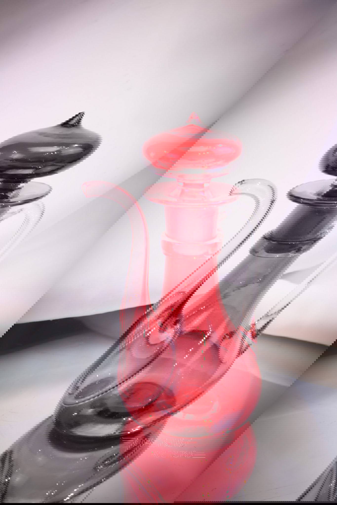 Signed Steuben Gold Ruby Glass Cruet Auction