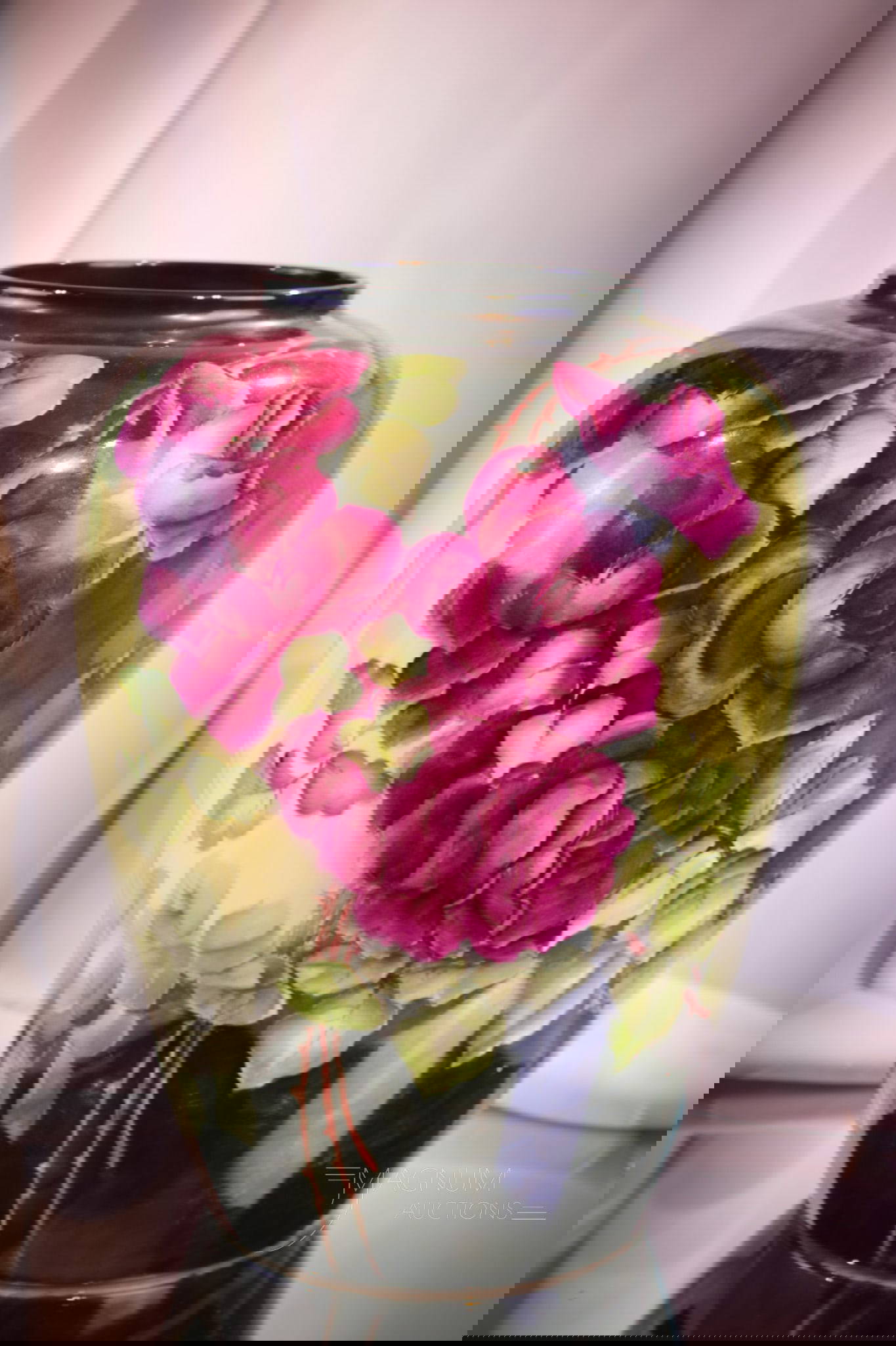 Lenox Belleek Hand Painted Porcelain Roses Vase Auction