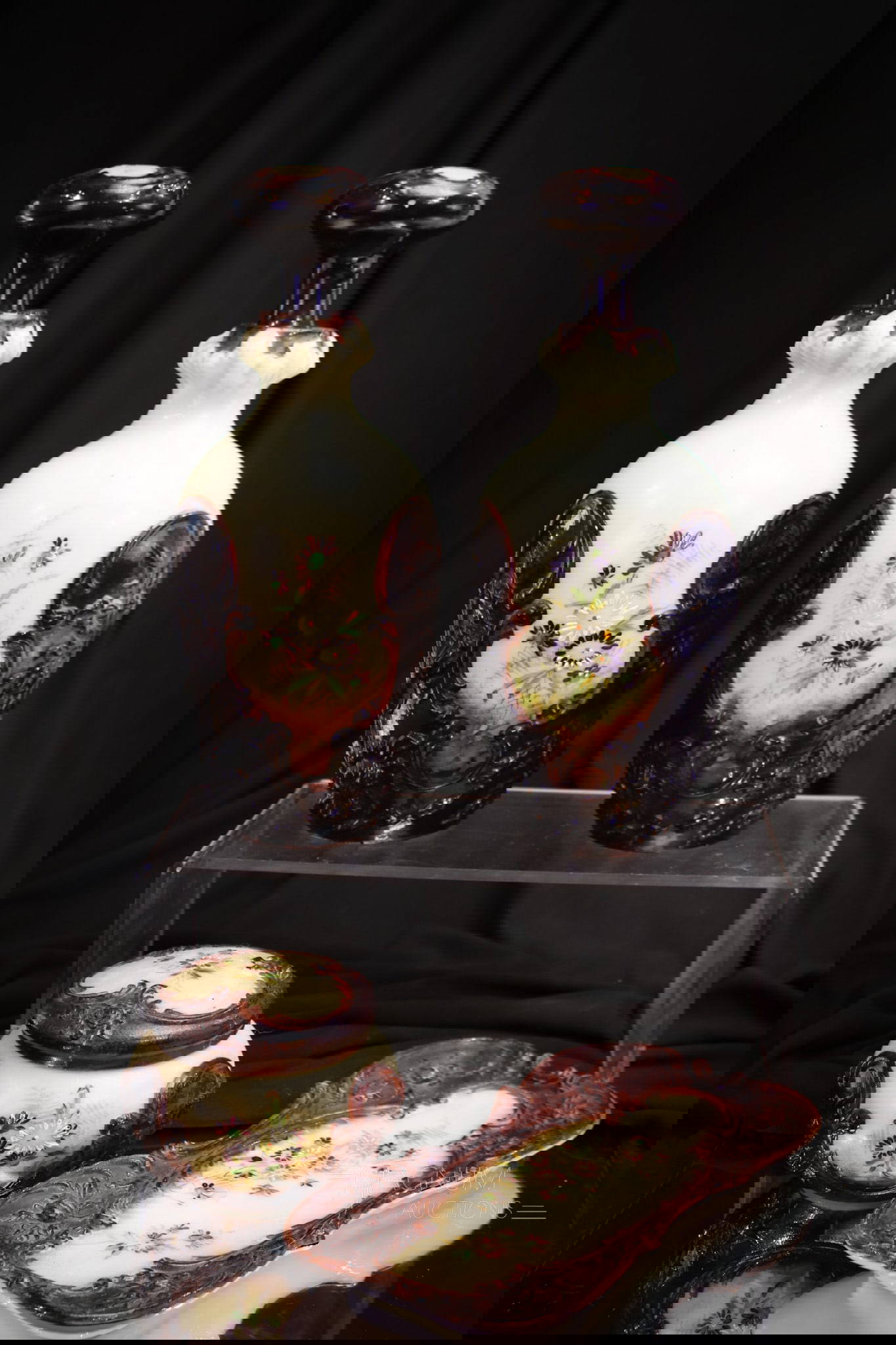 Rare 4 Pc Victorian Glass Keystone Ware Dresser Set Auction