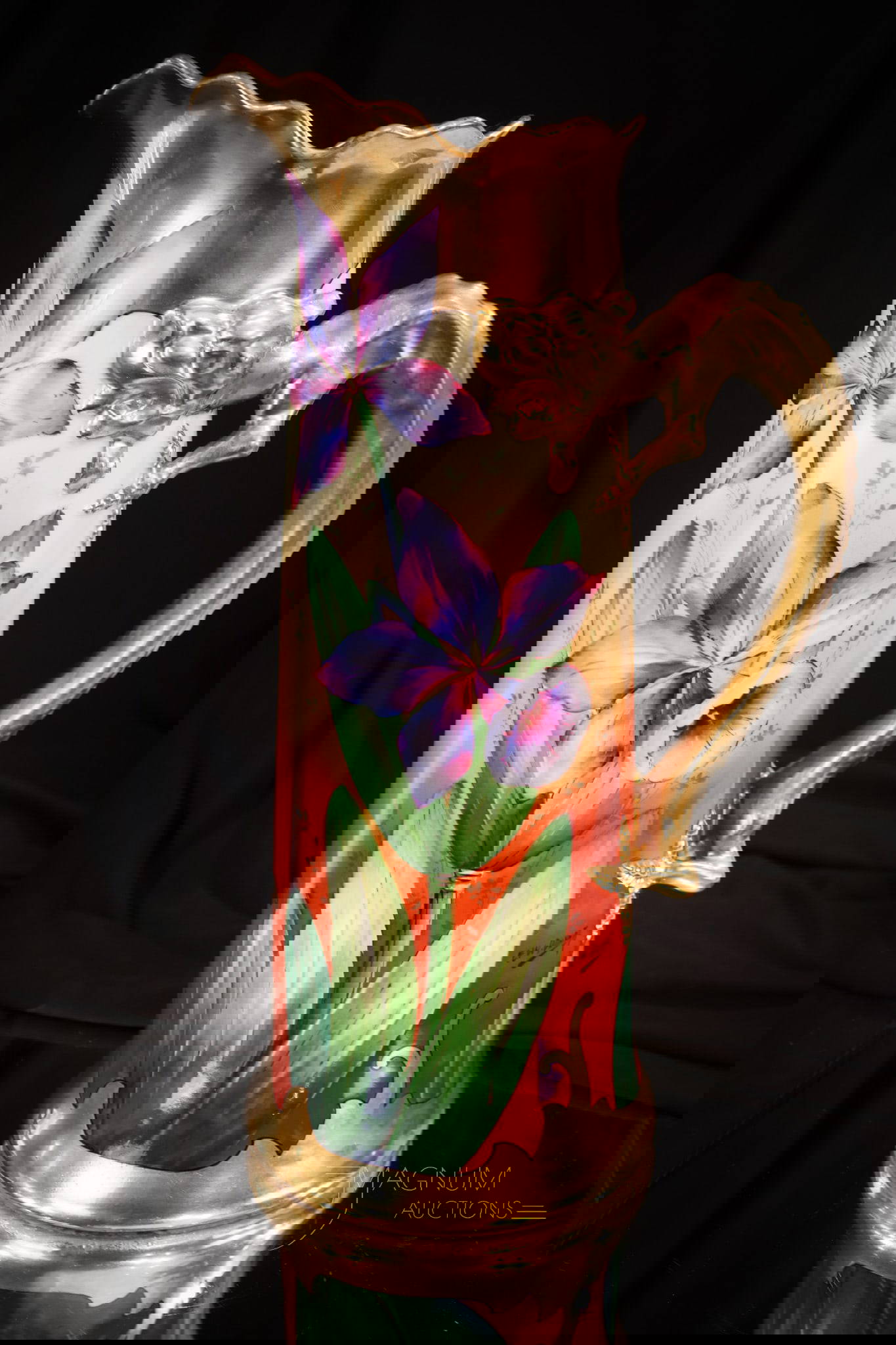 Jpl France Artsist Signed Dragon Handle Lily 14 1/2" Tankard Pitcher ...