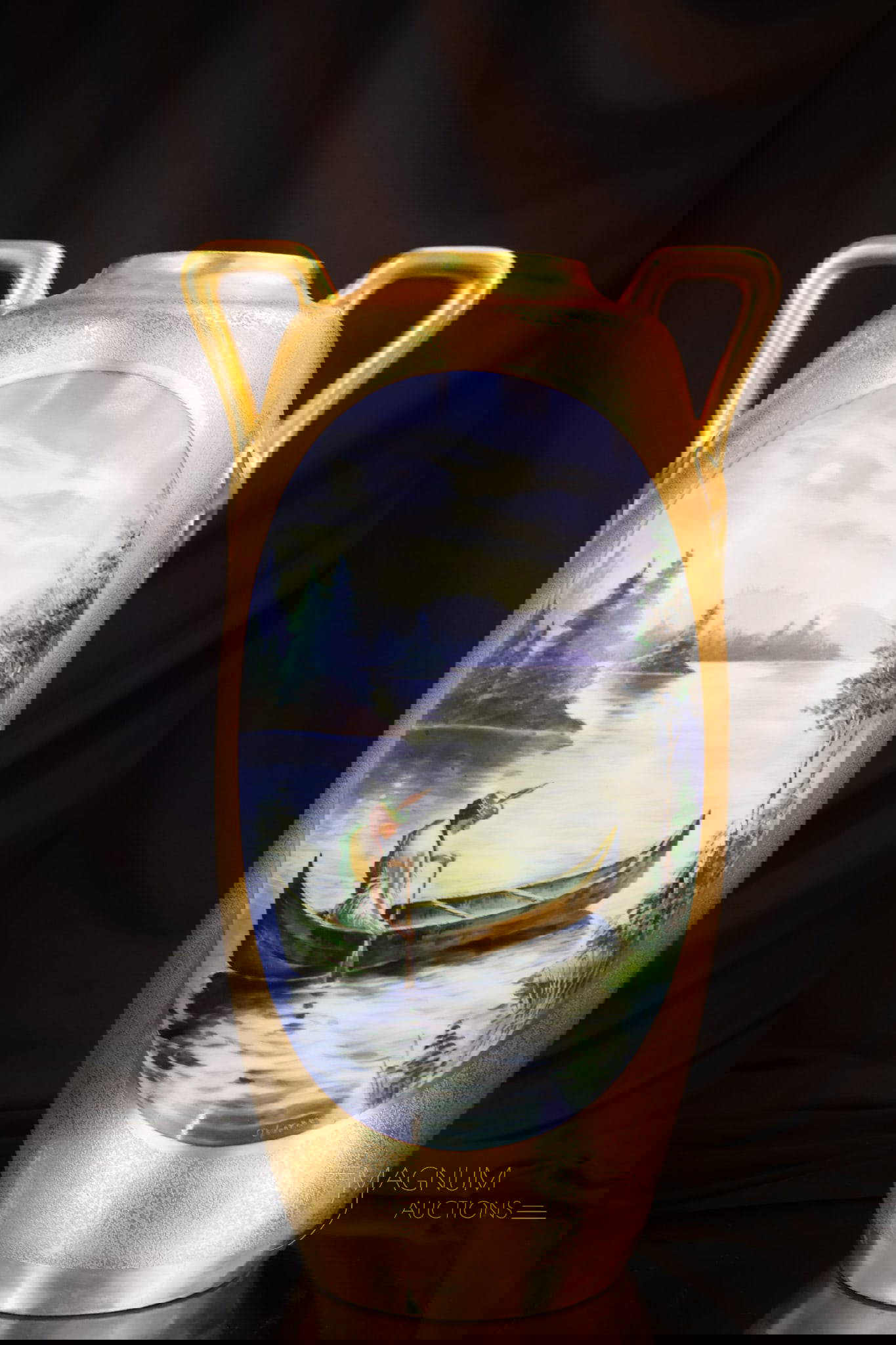 16" Monumental Pickard Artist Osbourne Indian Maiden Han Painted ...