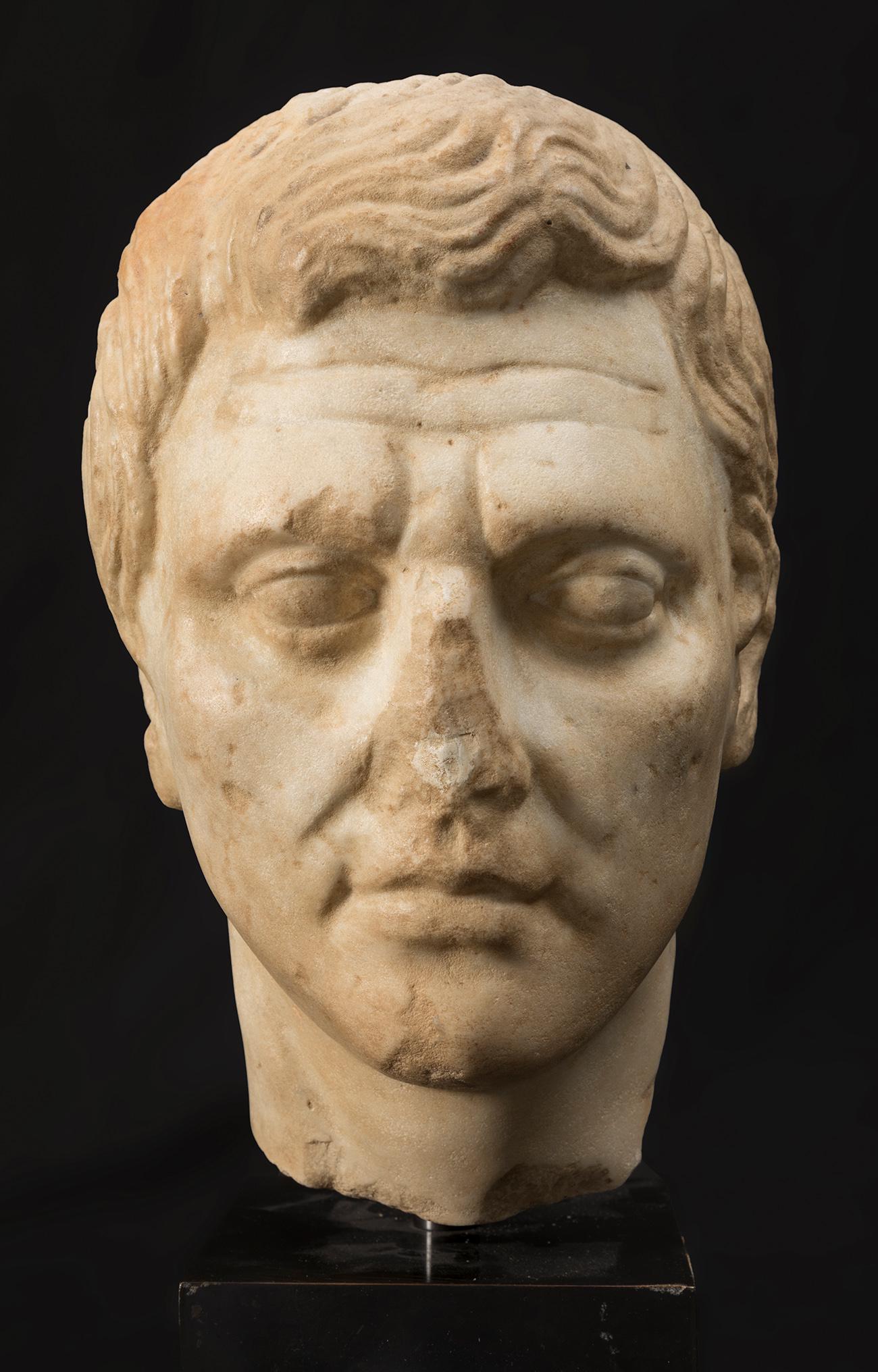 Head of Menander. Ancient Rome, ca. 1st-2nd century AD. Marble. Shows ...