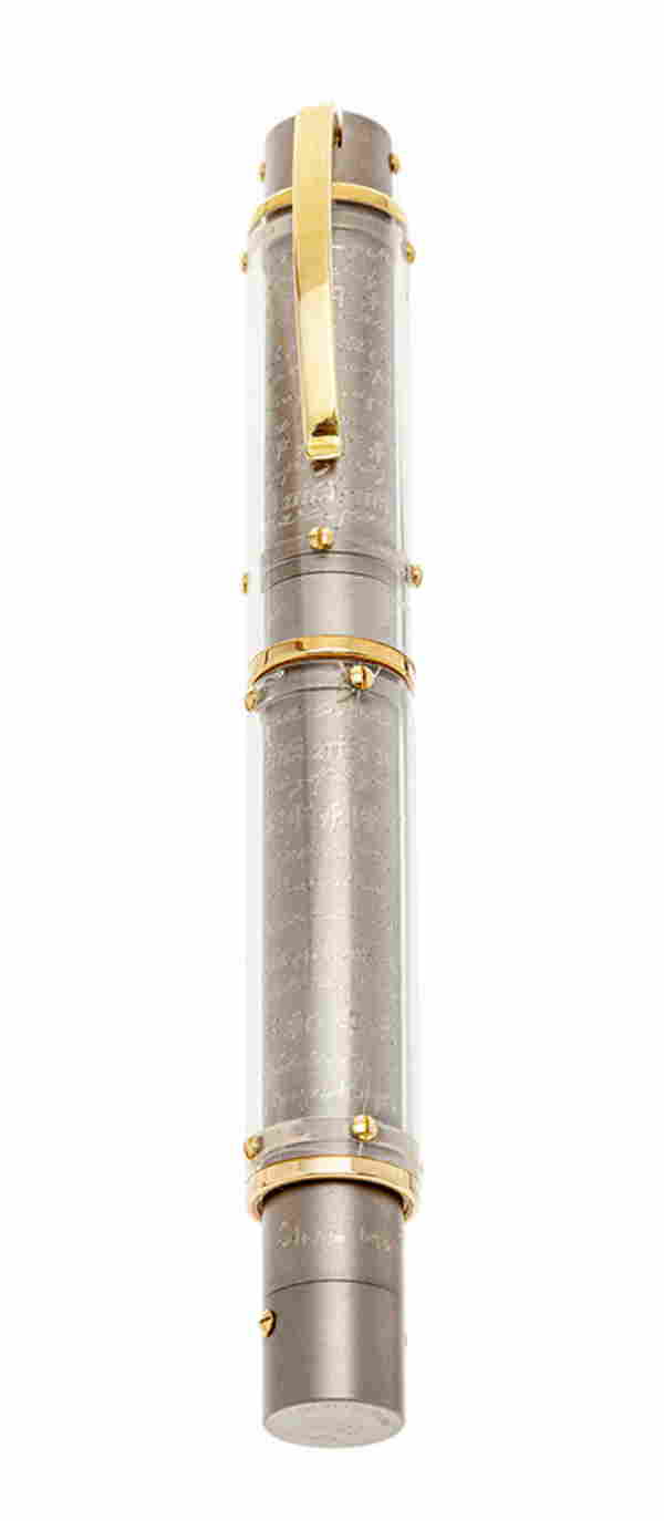 OMAS FOUNTAIN PEN â€œHARMONIA WORLD MAPâ€. Body in titanium, resin and ...
