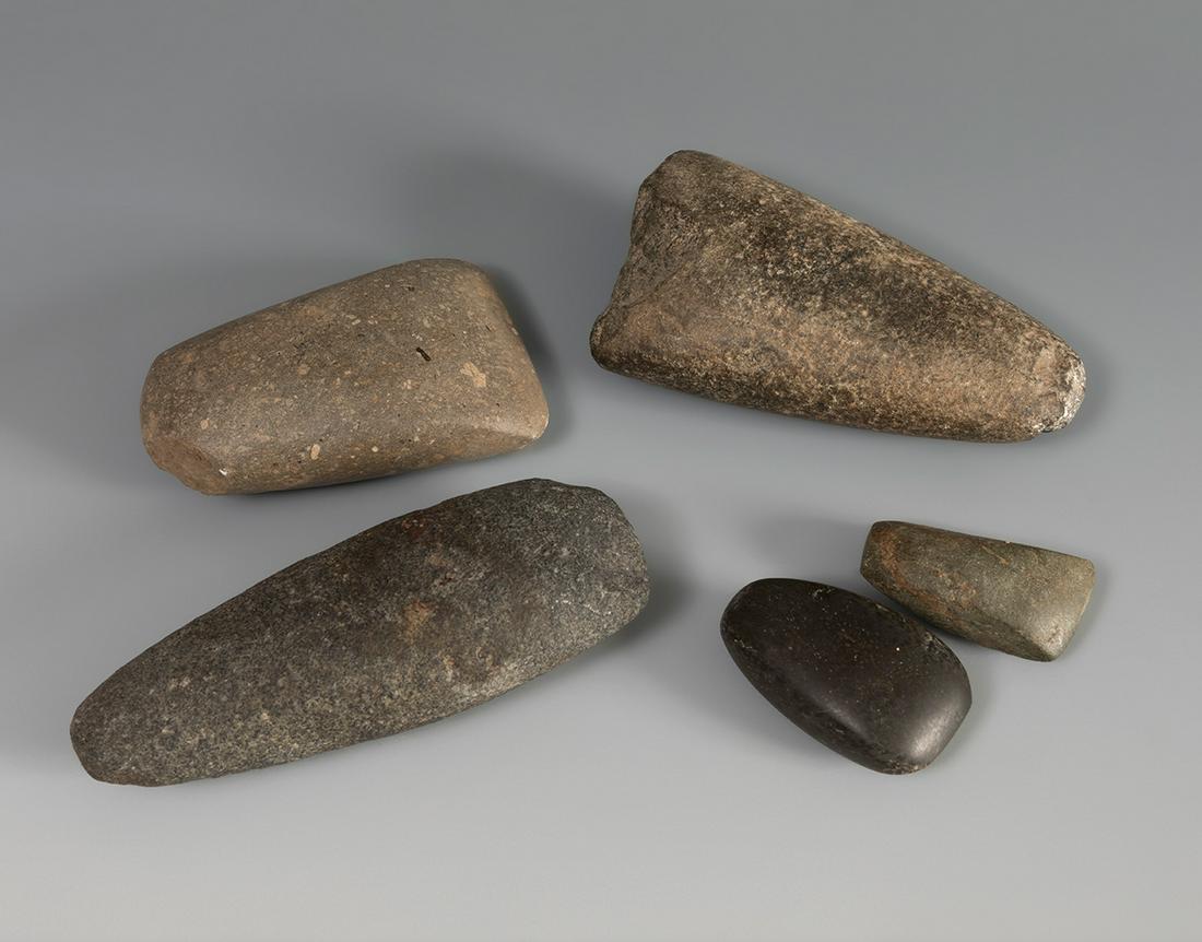 Five Axe Heads. Neolithic (5000 4000 Bc). In Stone.