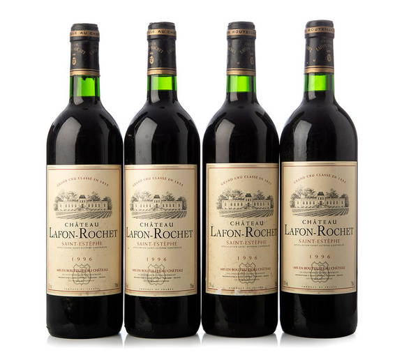Four Bottles Chã¢teau Lafon Rochet Grand Cru Classã© 1996, Saint Estã ...