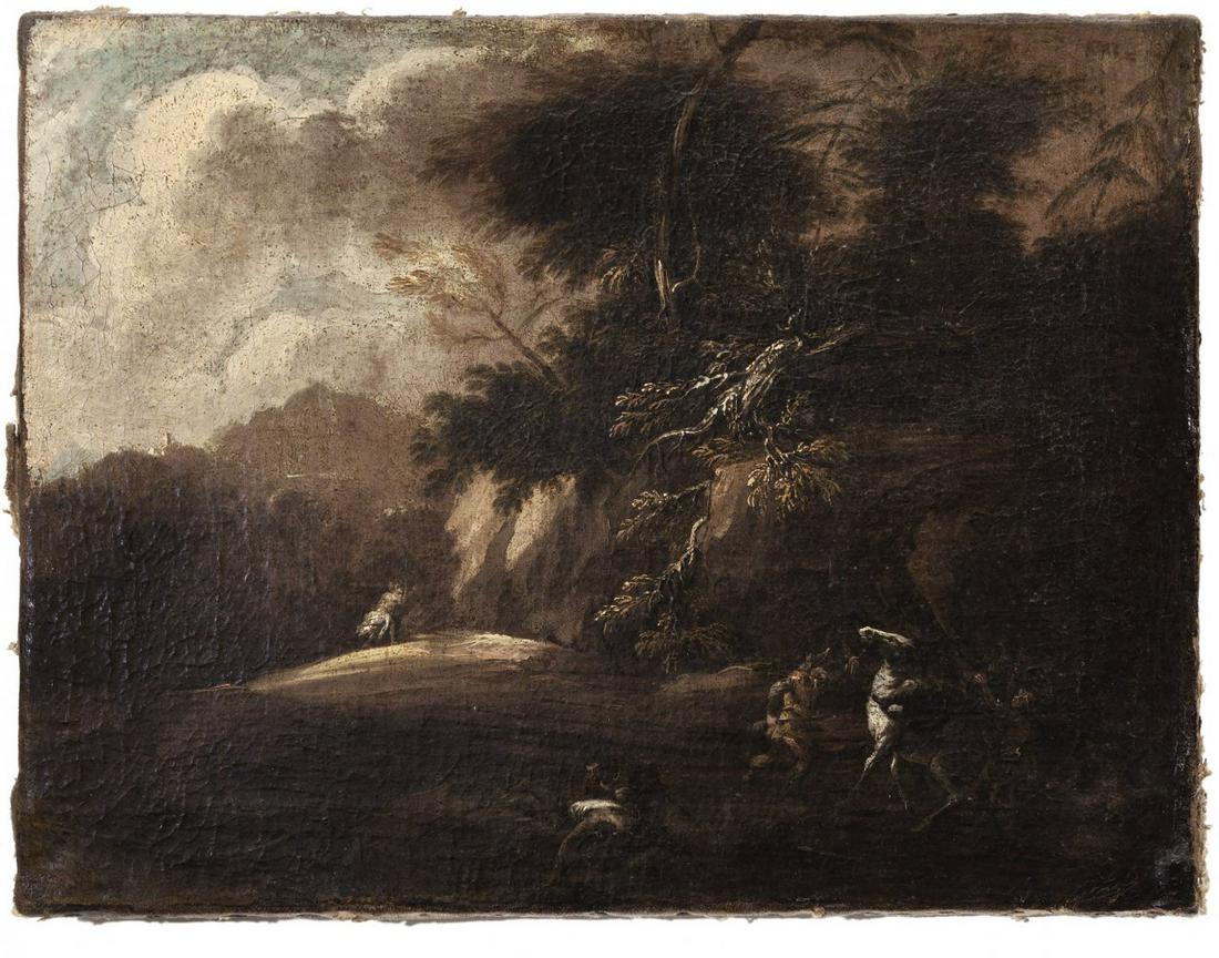 Salvatore Rosa (naples, 1615 - Rome, 1673). "landscape With Horses ...