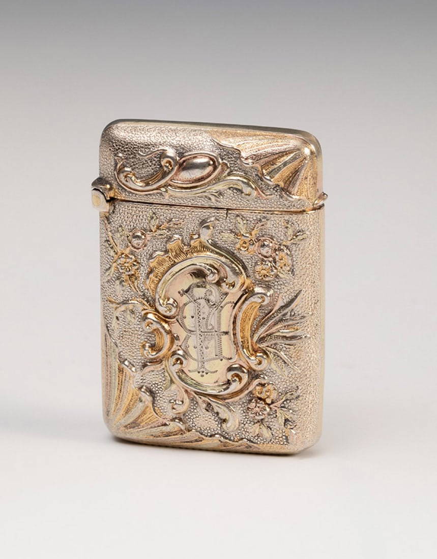 Victorian English Matchbox, 19th Century. In Silver. With Contrasts On ...