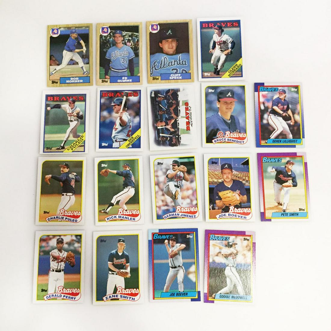 18 Topps 1987 1990 Braves Baseball Cards