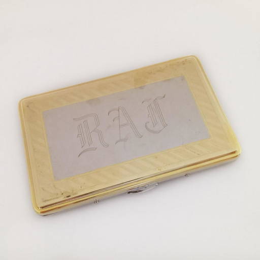 Two Tone Mirrored Finish Raj Initial Card Holder