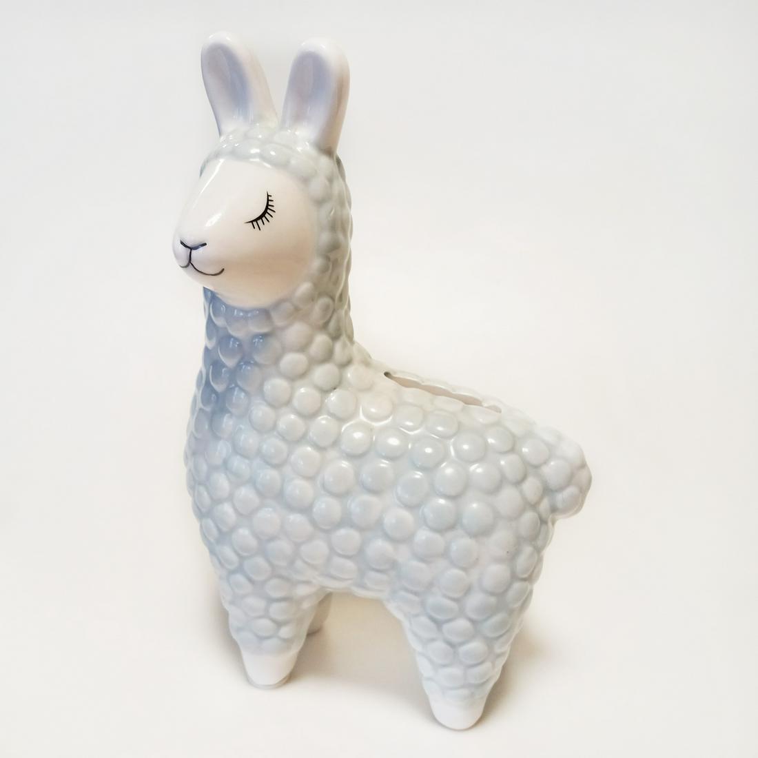 Ceramic pale blue and white Llama coin bank figurine - Mar 12, 2023 ...