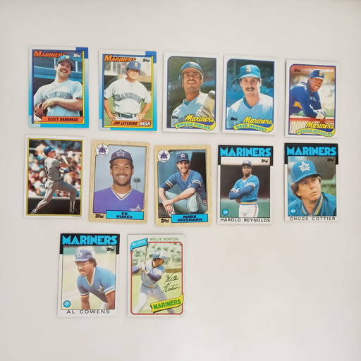 Lot Of 12 Topps Mariners 1980, 1986, 1987, 1989, 1990 Baseball Cards