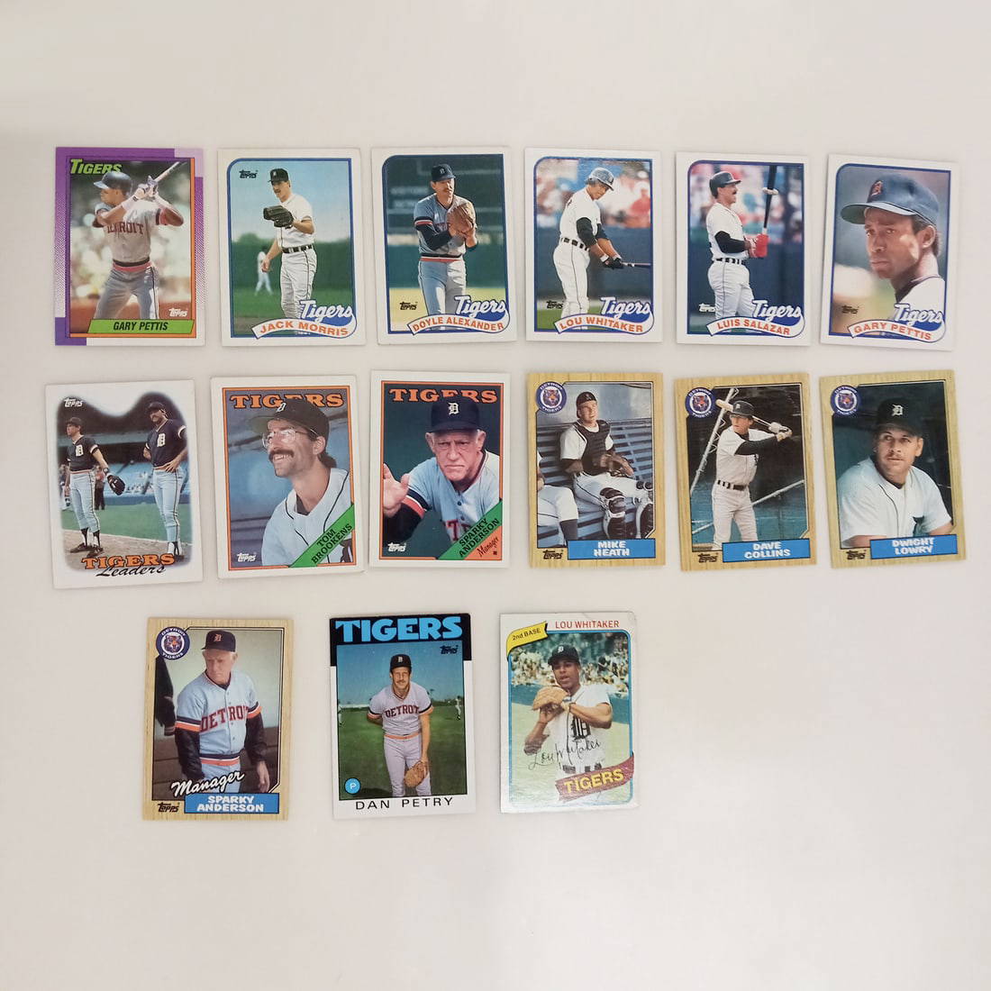 Lot Of 15 Topps Tigers 1980, 1986, 1987, 1988, 1989, 1990 Baseball ...