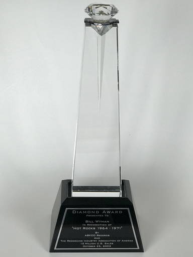 Rolling Stones Hot Rocks RIAA Diamond Award to B Wyman (#0389) on May ...