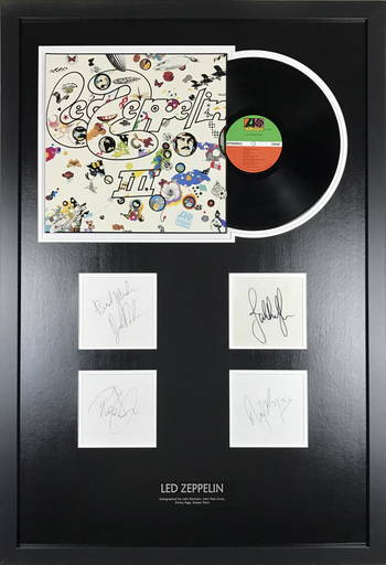 Led Zeppelin Collage signed by Bonham, Jones, Page, Plant - Epperson ...