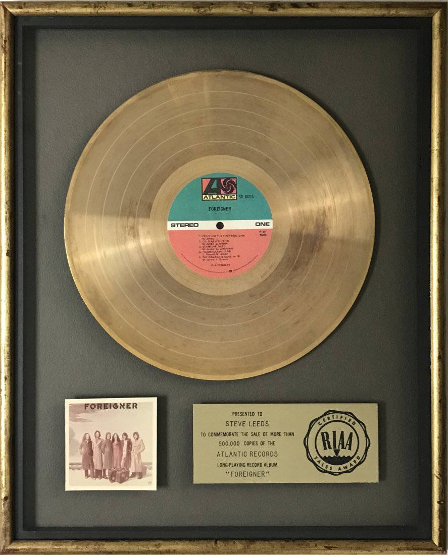 Foreigner Debut Riaa Gold Album Award Auction