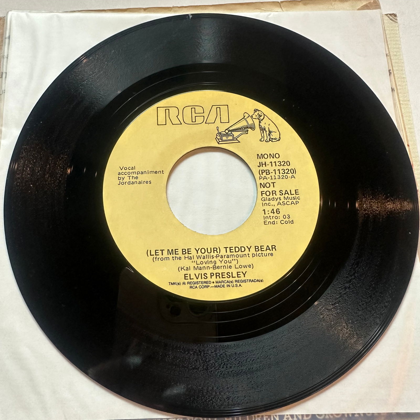 Elvis Presley "puppet On A String" 45 Elvis Sings For Children Auction