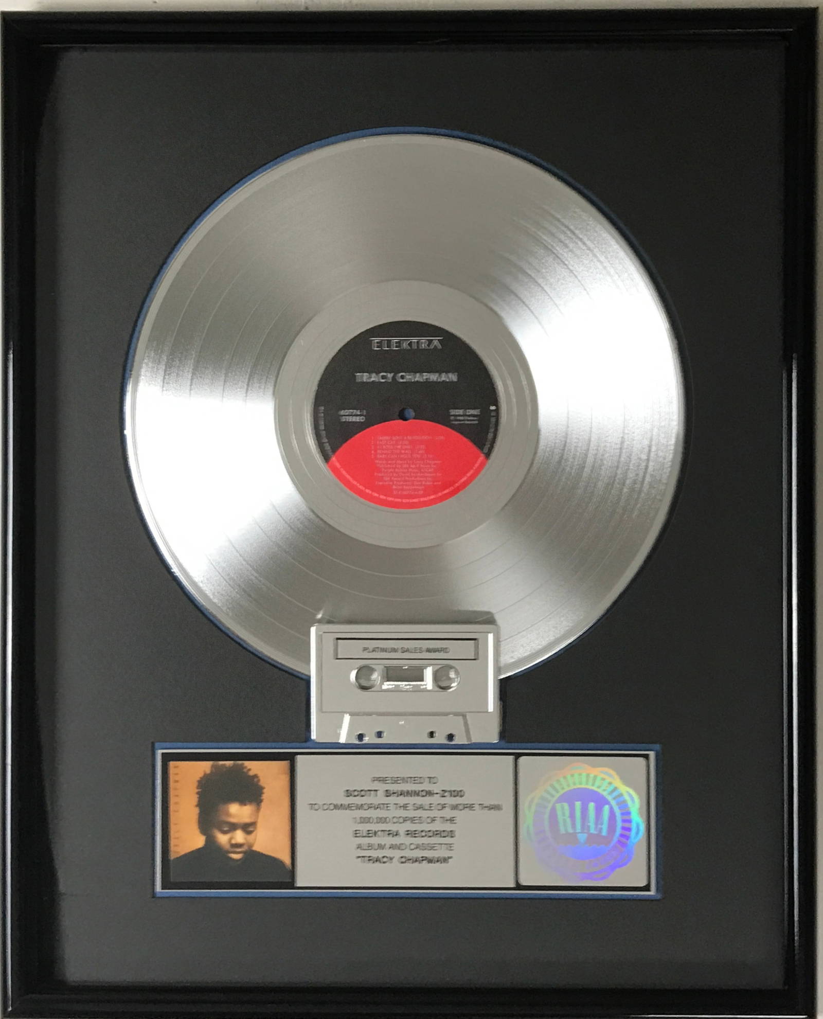 Tracy Chapman Debut Riaa Platinum Album Award Auction