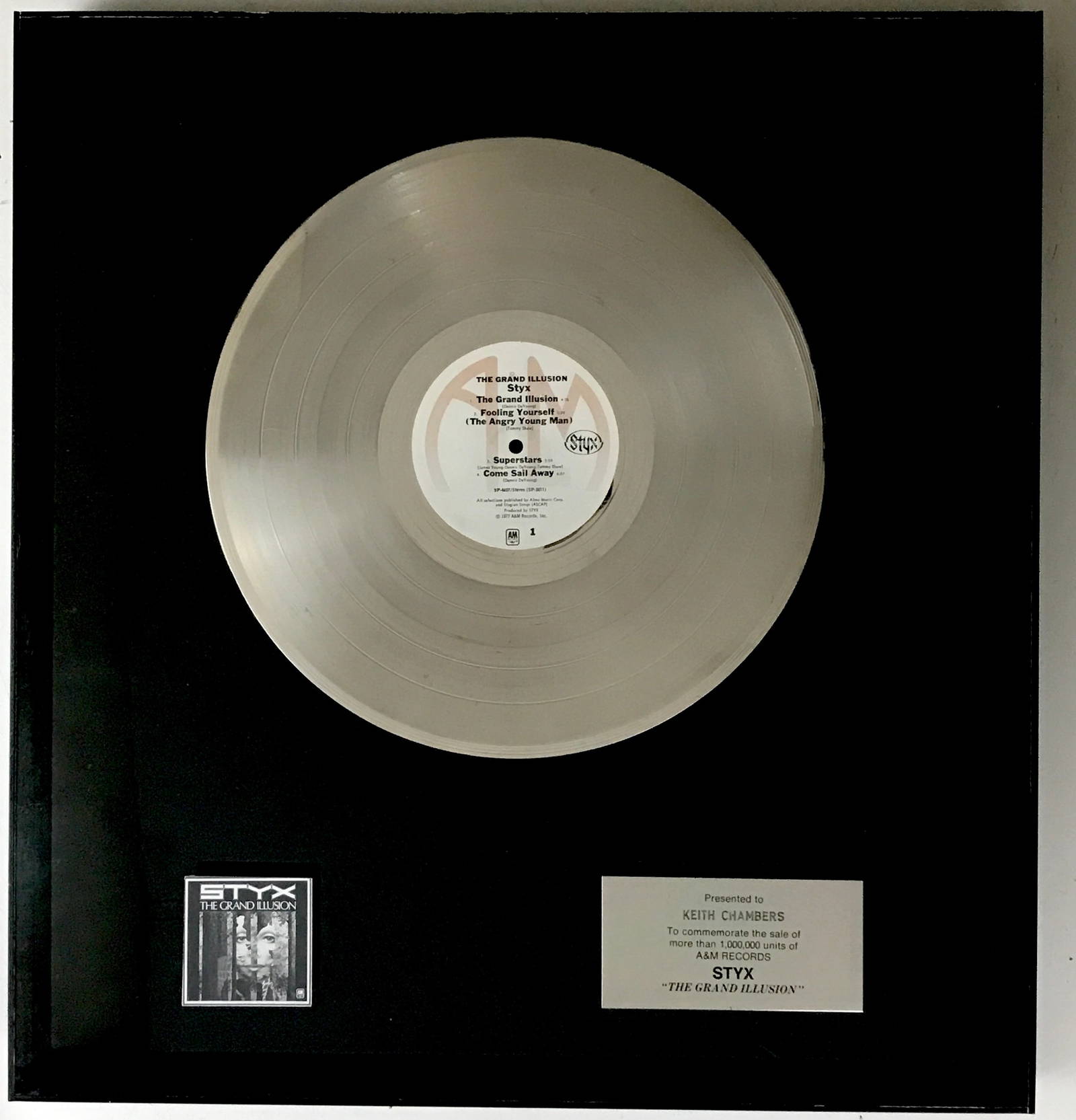 Styx The Grand Illusion 70s A&m Records Award Auction