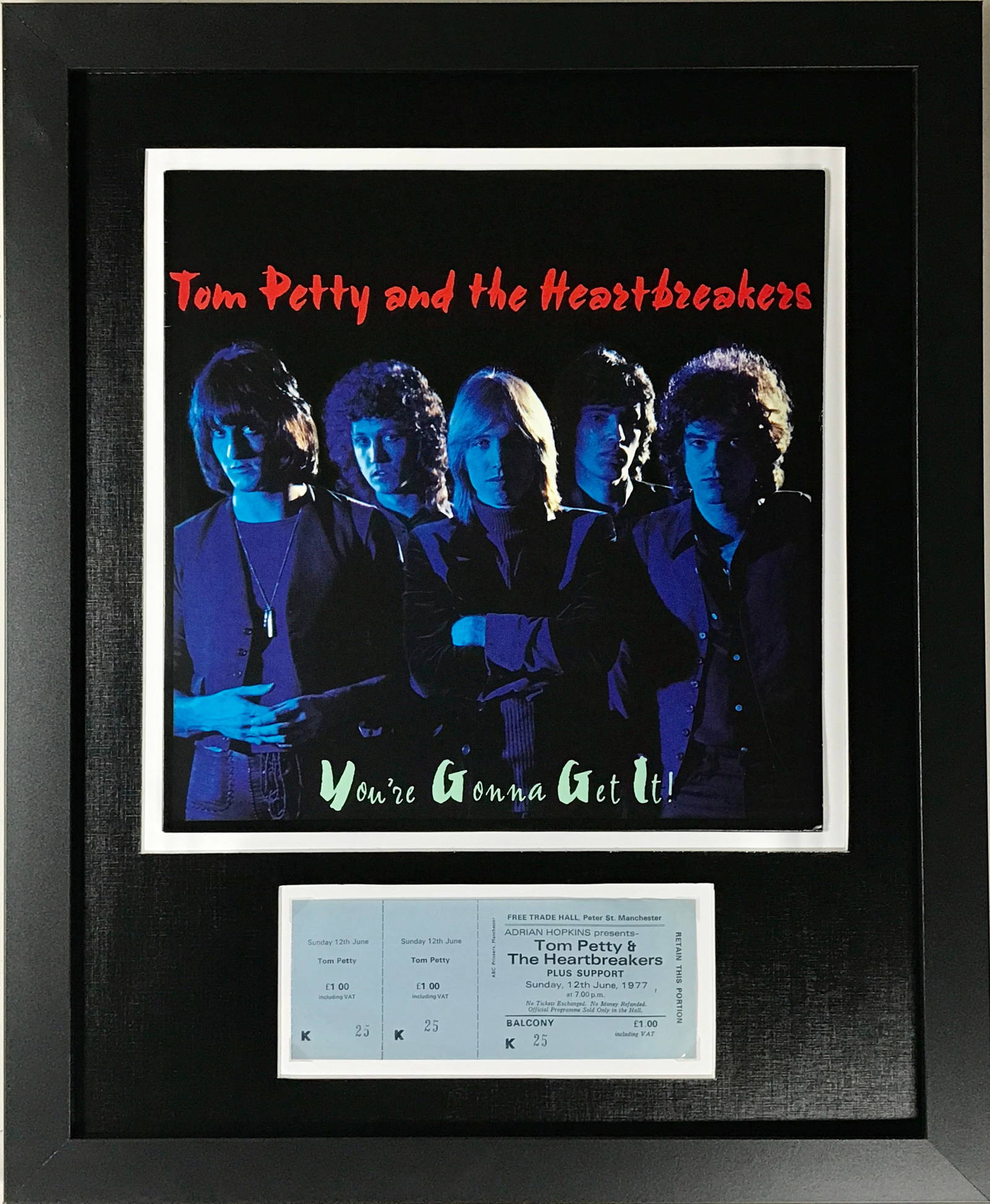 Tom Petty & The Heartbreakers Genuine 1977 Ticket Collage Auction