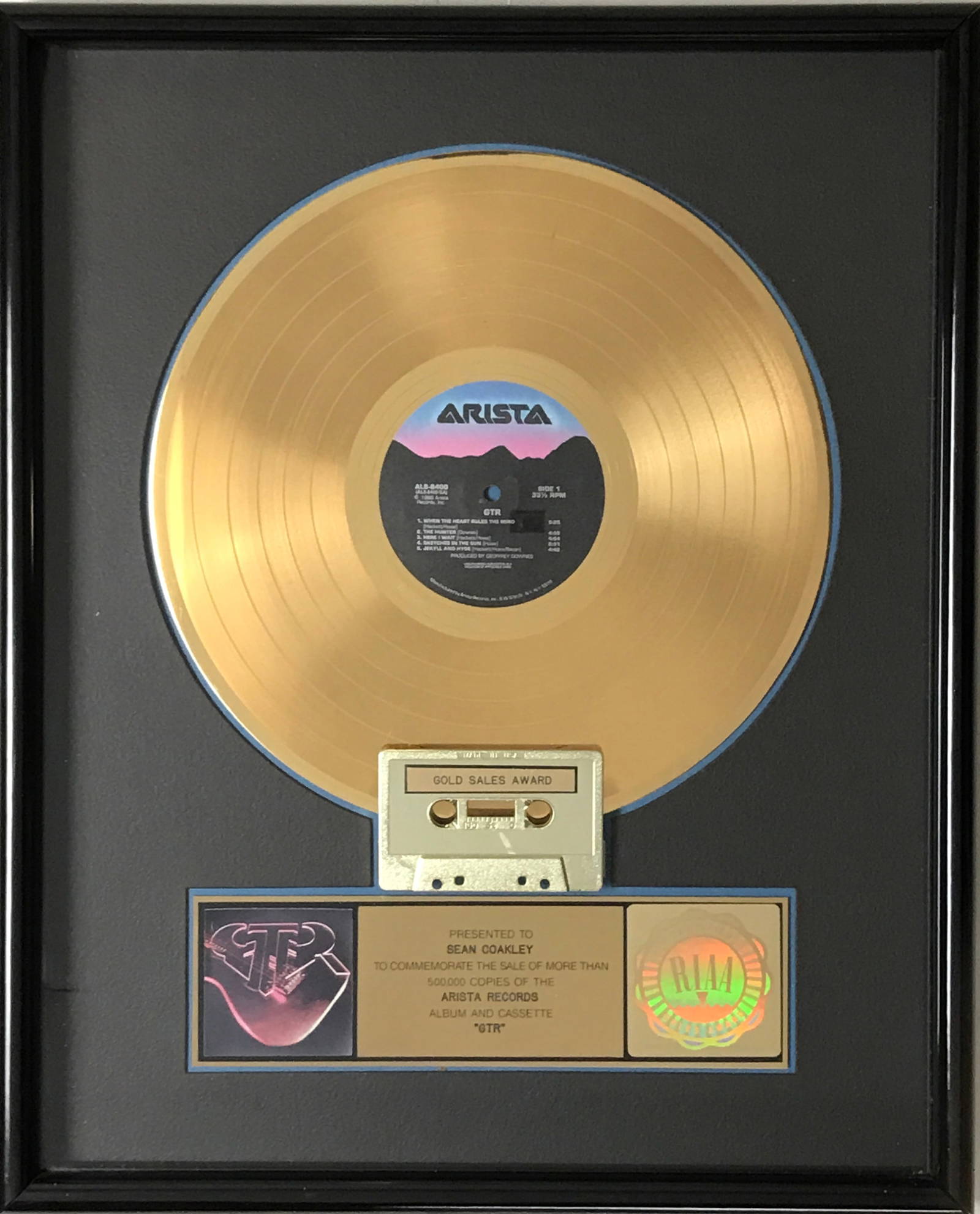 Gtr Debut Riaa Gold Lp Award Auction