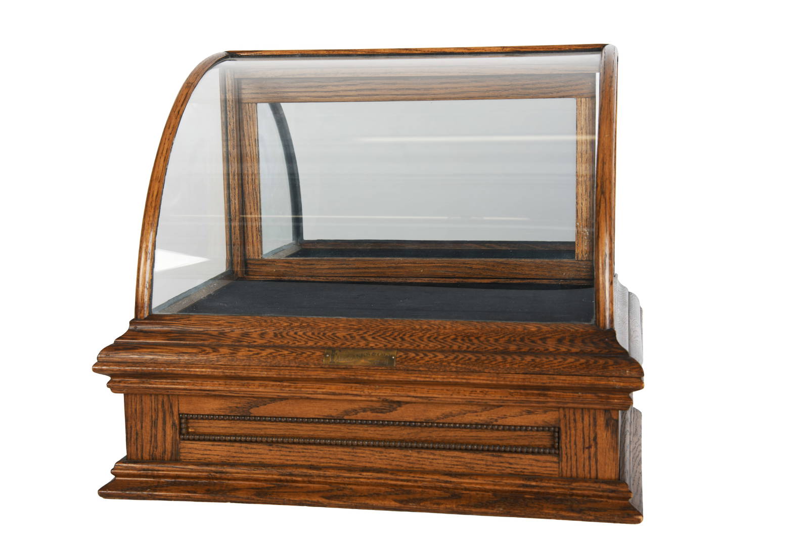 Antique Curved Glass Countertop Display Case Showcase With Drawer ...