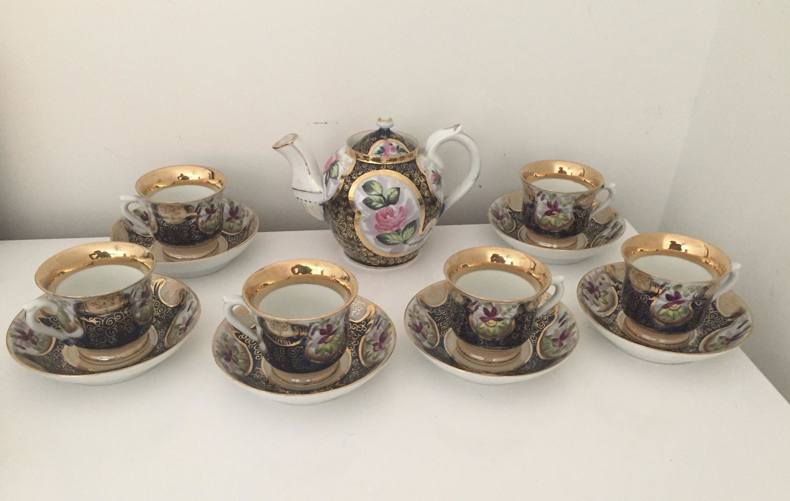 Russian Imperial Kuznetsov Porcelain Tea Set