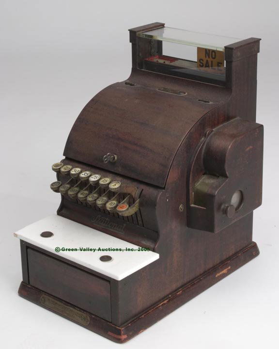 1271: NATIONAL MODEL 717 CASH REGISTER, grain-painted