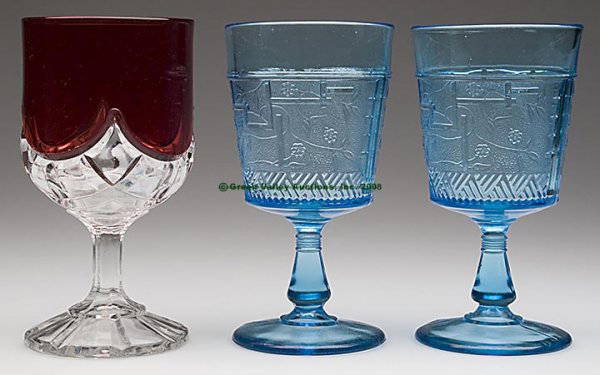 Various Eapg Goblets, Lot Of Three, Consisting Of