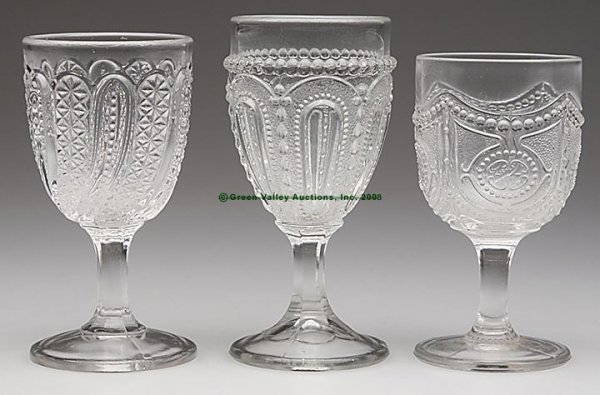 Various Eapg Wines, Lot Of Three, Colorless, Cons