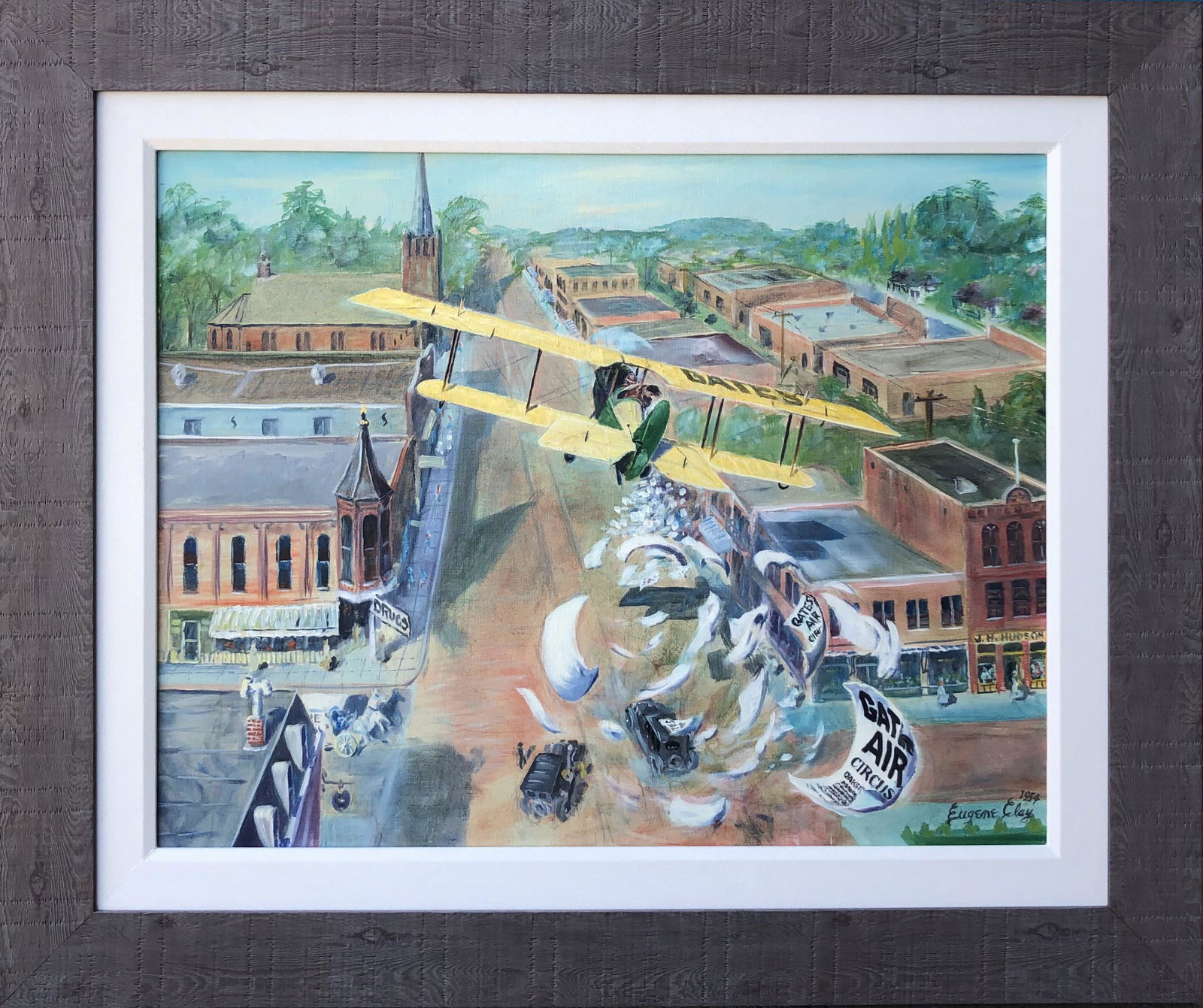 Eugene Clay (Gates Air Biplane) Original Oil | Barnebys