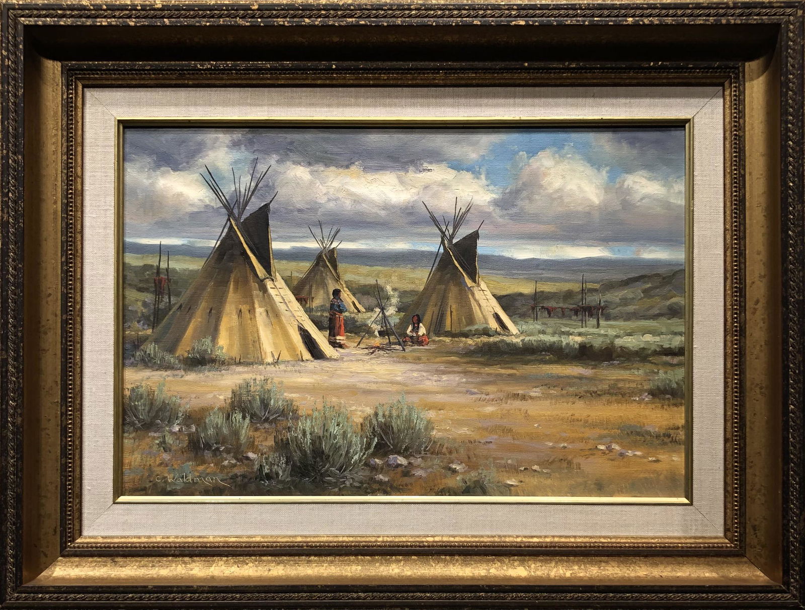 Charles Waldman "A Sioux Camp" Signed Original Oil - Oct 02, 2022 ...