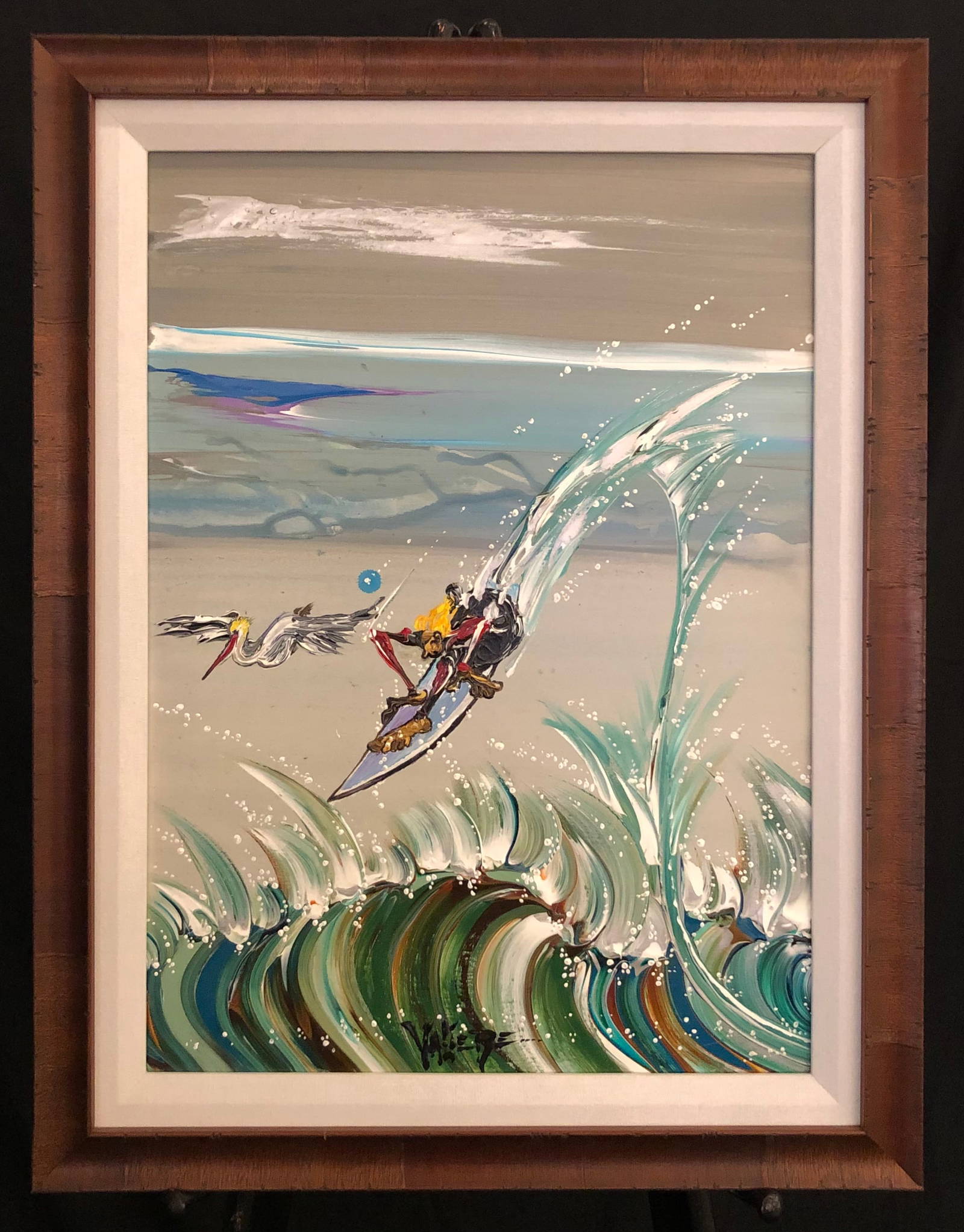 Steven Valiere Signed Acrylic On Canvas Auction