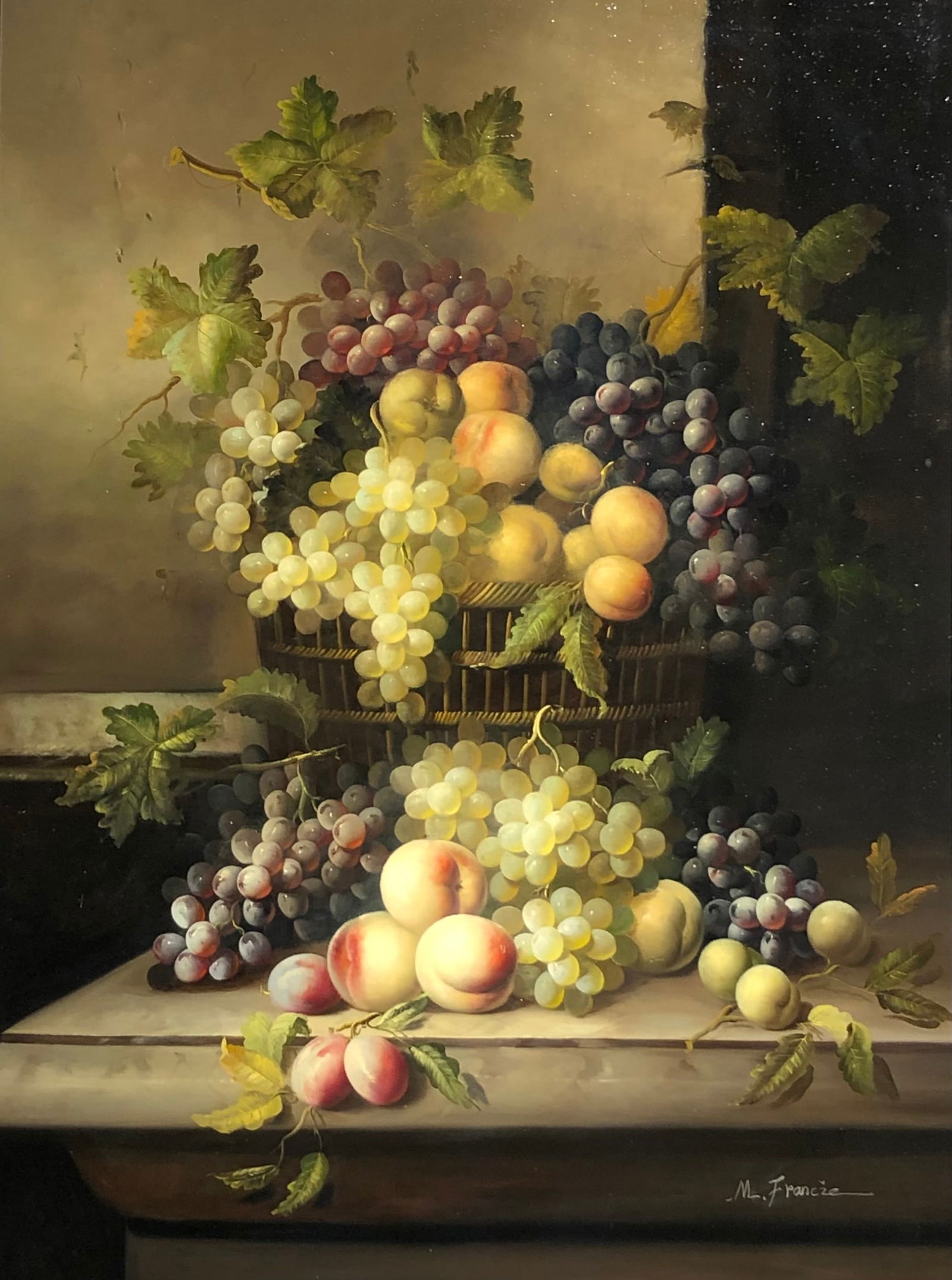 M. Francie (still Life) Signed Original Oil Auction