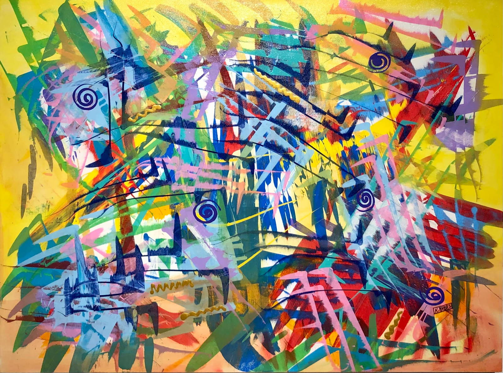 Kimm Byers "extra Zing" Signed Original Acrylic - Abstract Auction