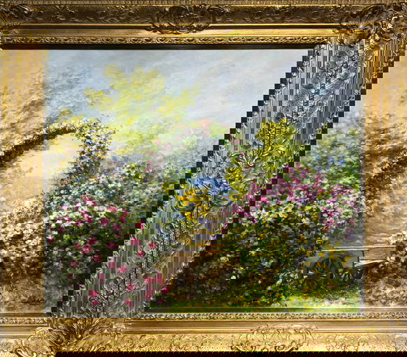 Alex Saval (unknown Rose Garden) Signed Original Oil