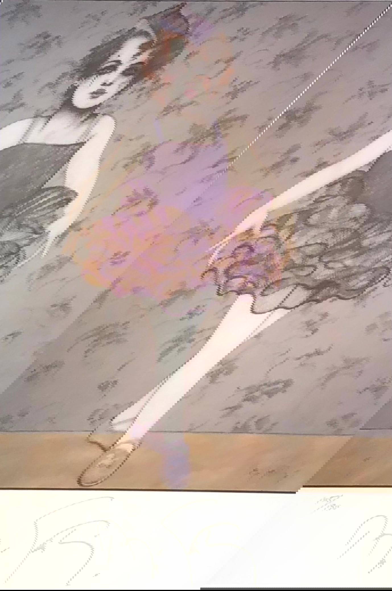 Ramon Santiago "little Dancer" Signed Lithograph Le Auction