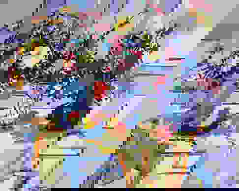 Vincent Farrell (untitled - Floral) Signed Serigraph Le Auction