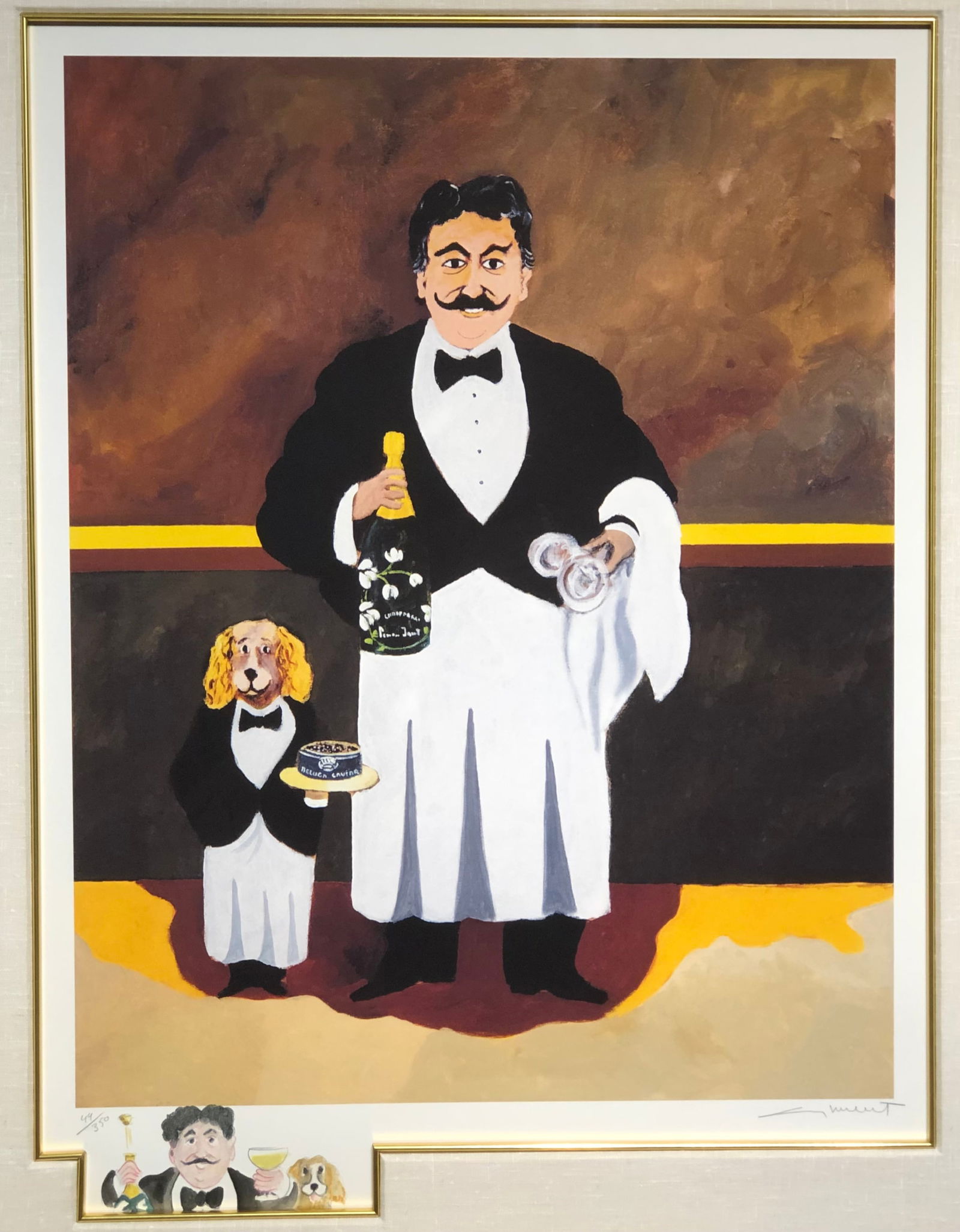 Guy Buffet "champagne And Caviar" Signed Lithograph Le W/remark Auction