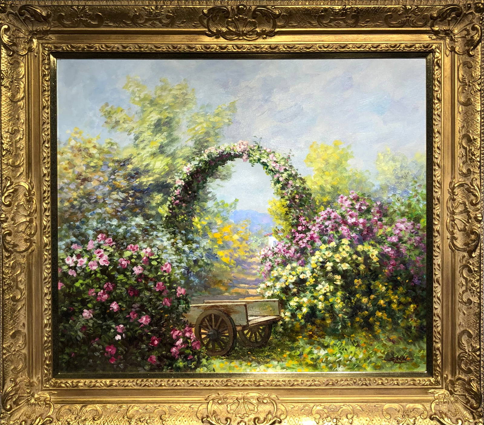 Alex Saval (unknown - Rose Garden) Signed Original Oil Auction