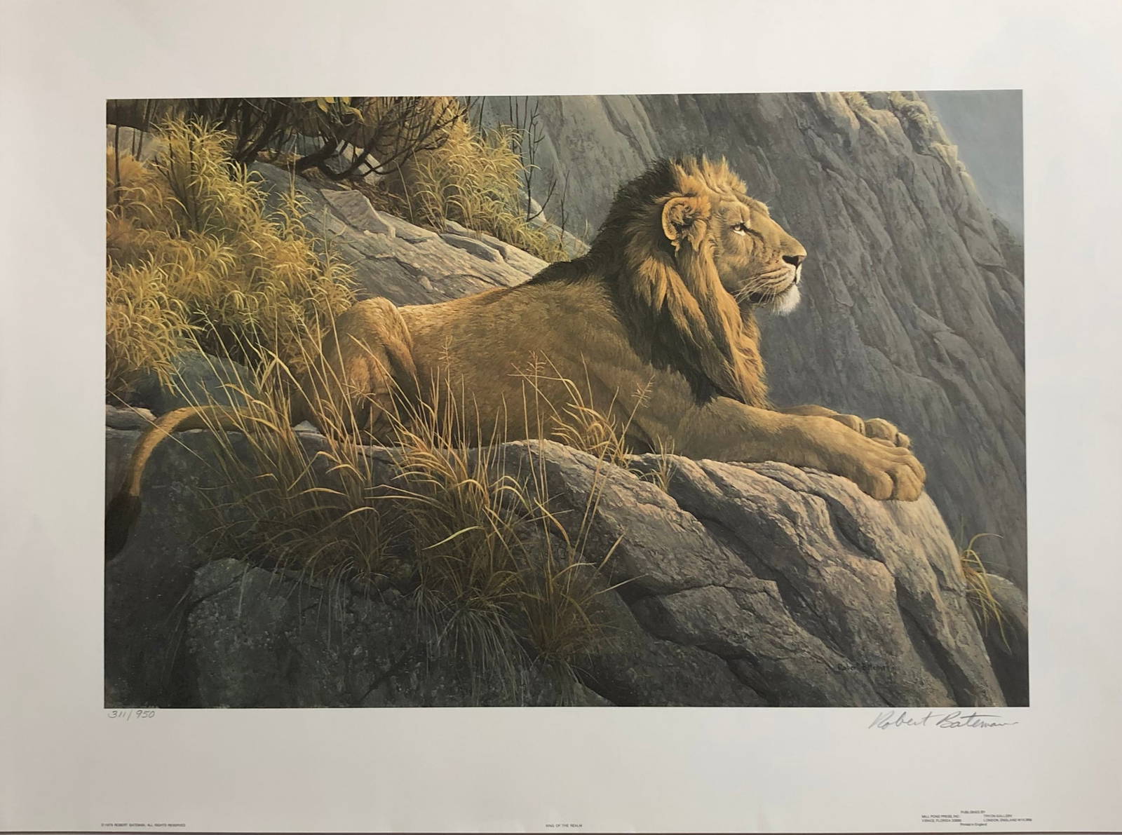Robert Bateman "king Of The Realm" Signed Litho Le Auction
