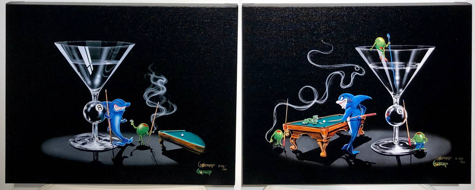 Michael Godard "pool Shark I & Ii" Signed Giclee Le W/coa Auction