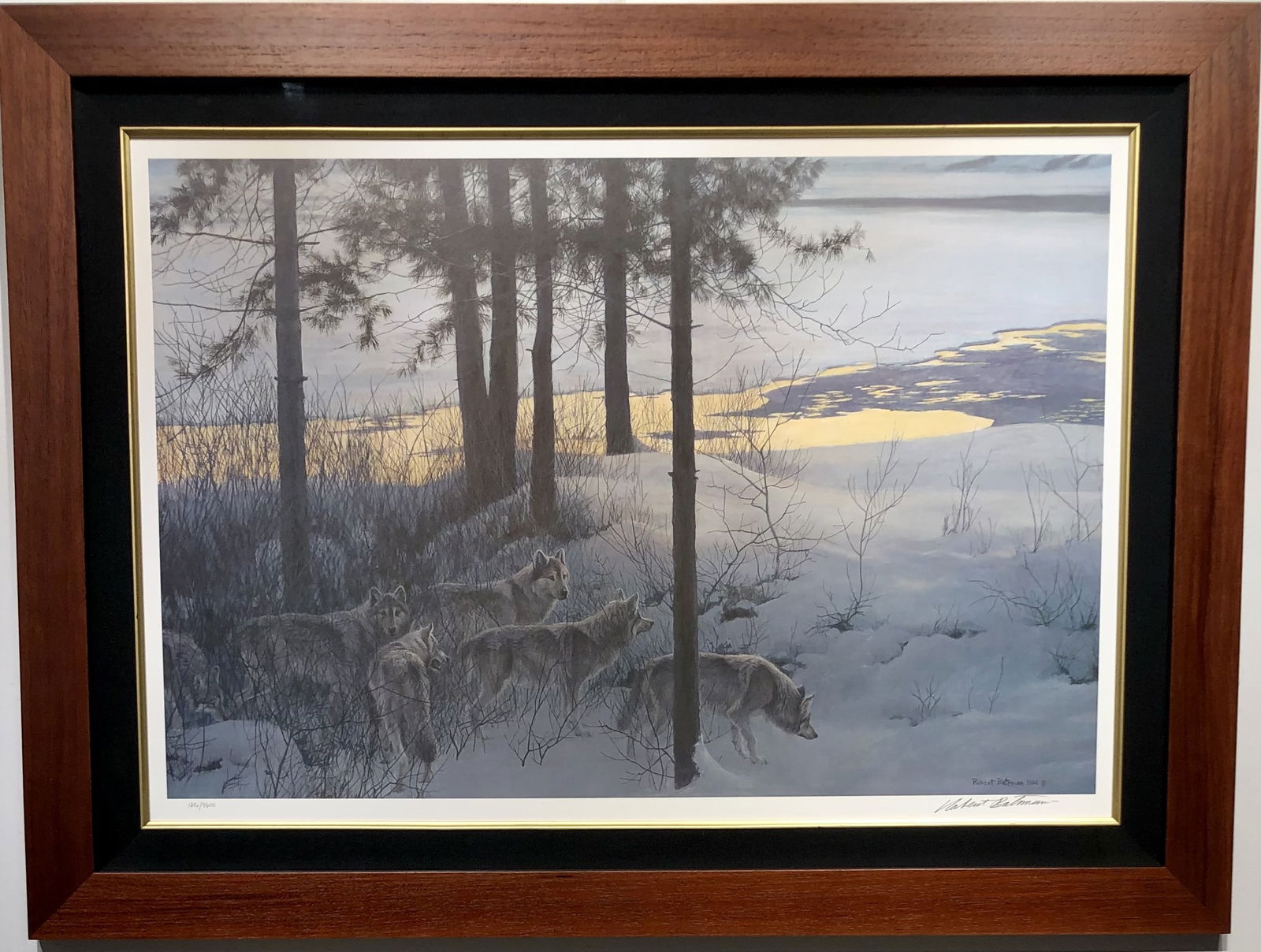 Robert Bateman "edge Of Night - Timber Wolves" Signed Litho W/coa Auction