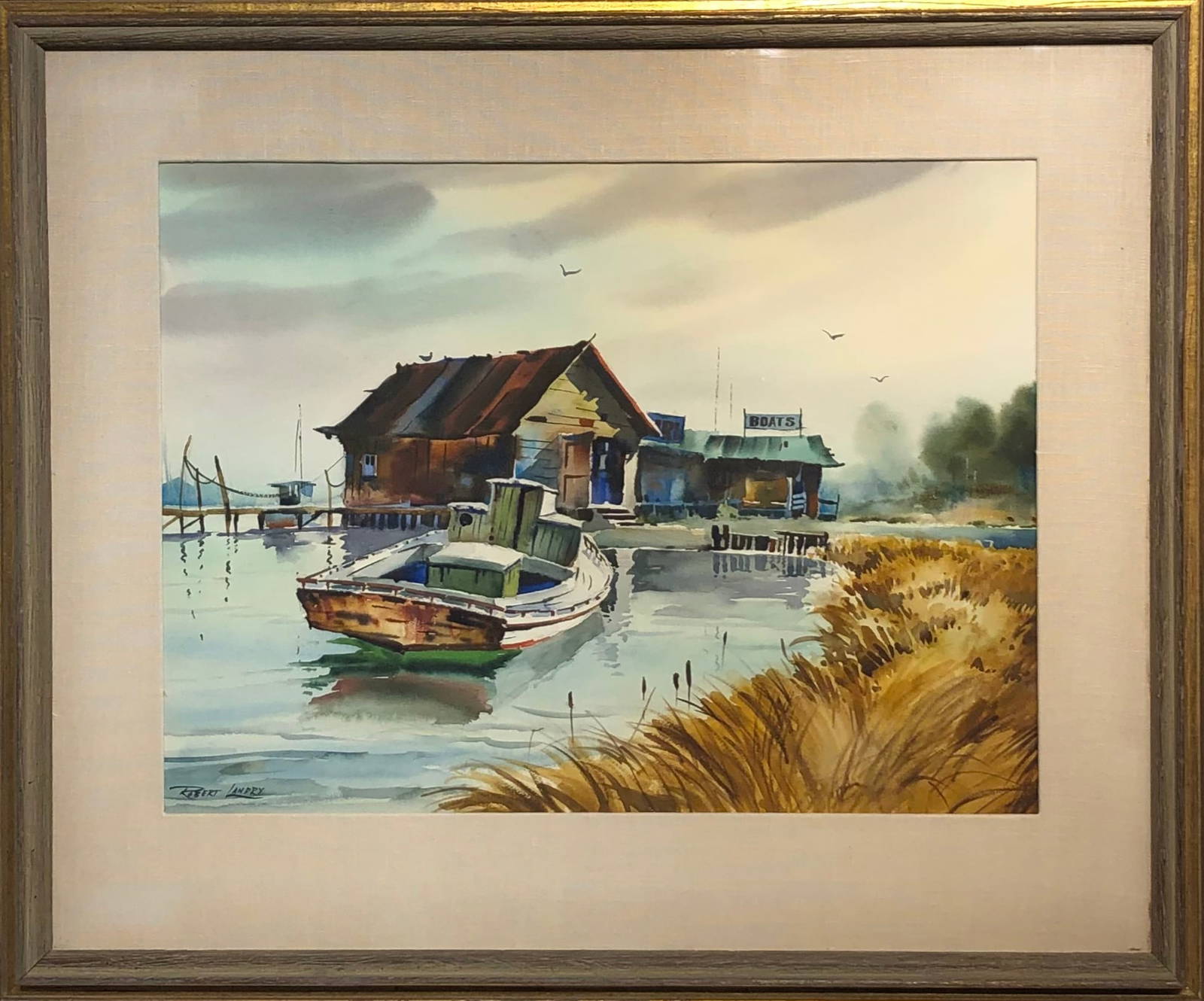 Robert Landry (untitled - Impressionist) Signed Original Watercolor Auction