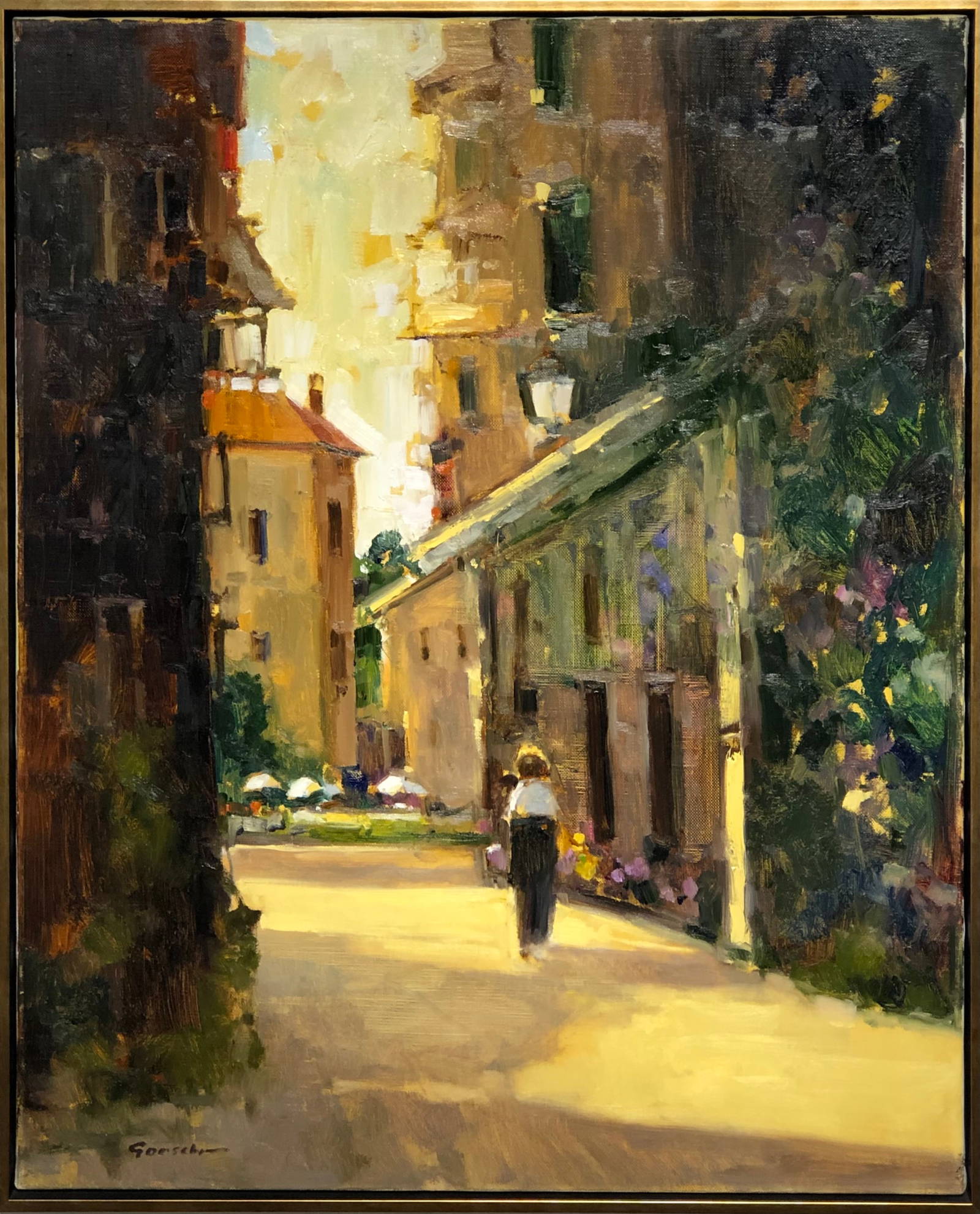 Ted Goerschner "morning Walk" Signed Original Oil Auction