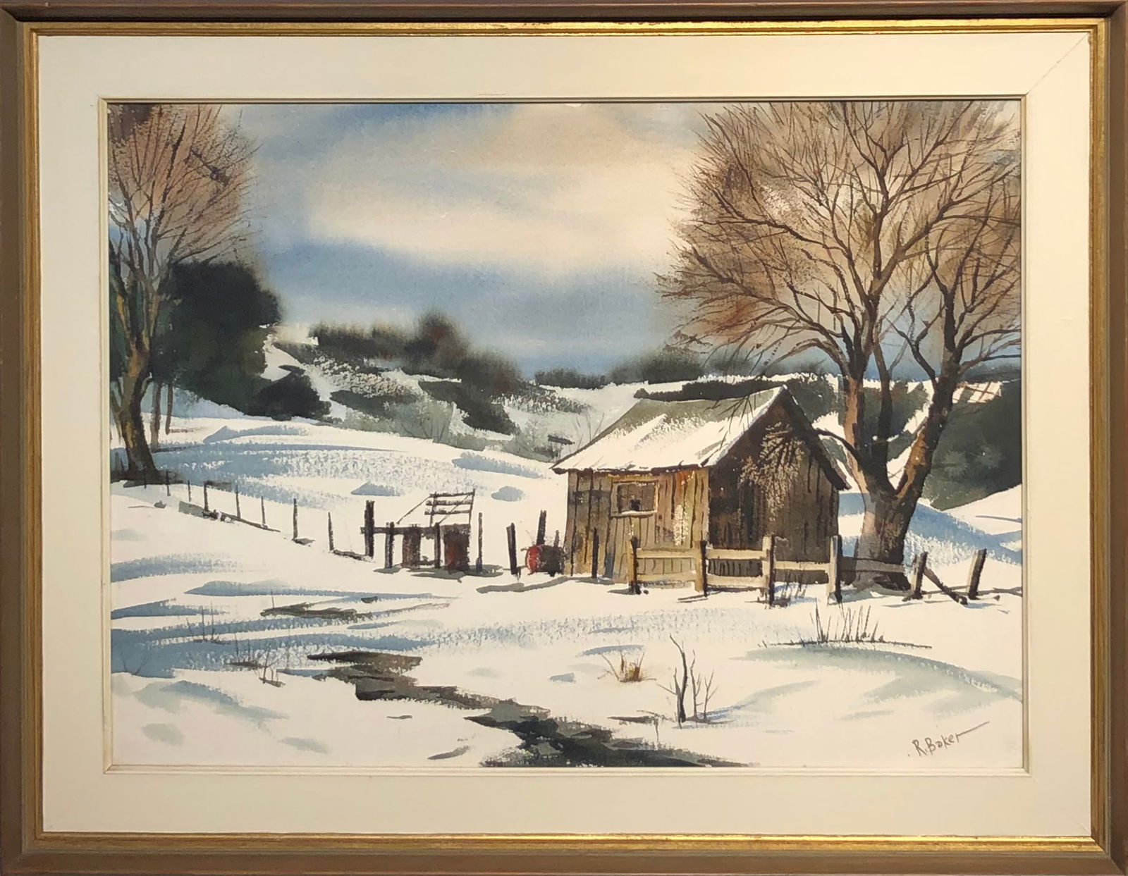 Ralph Baker (impressionist - Cabin In The Snow) Signed Original ...