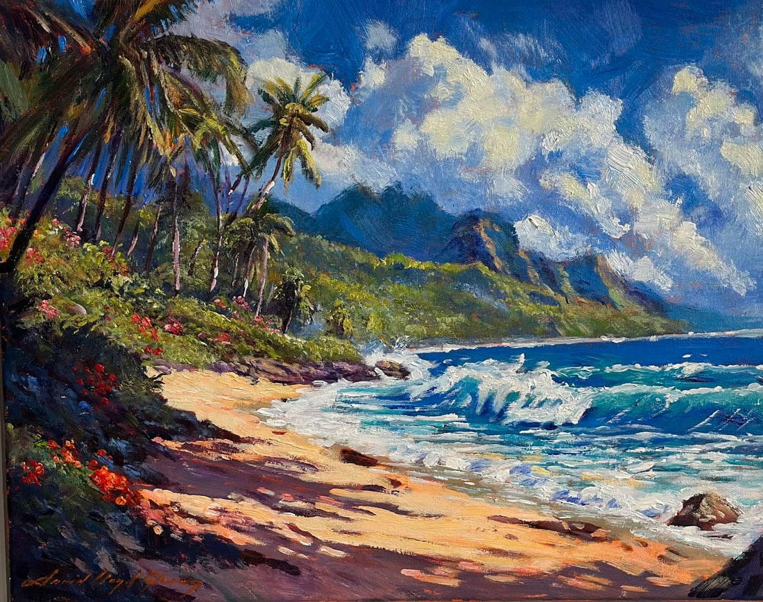 David Lloyd Glover "hawaiian Beach Impressions" Signed Original Acrylic ...