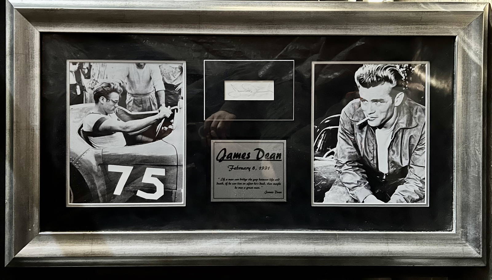 James Dean Framed Autograph Plaque Auction