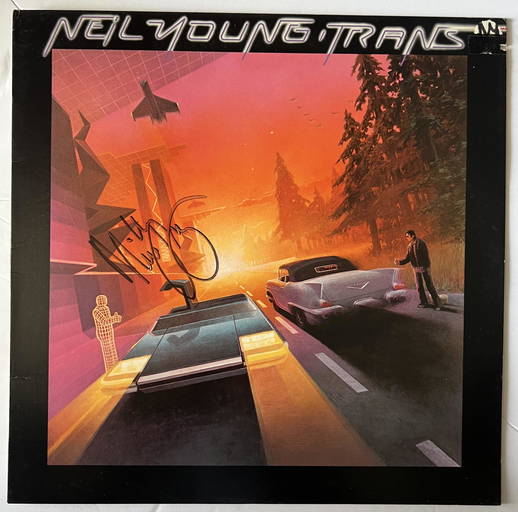 Signed Neil Young Trans Album Cover
